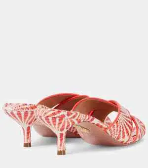 AQUAZZURA Divine 50 Leather-trimmed Mules