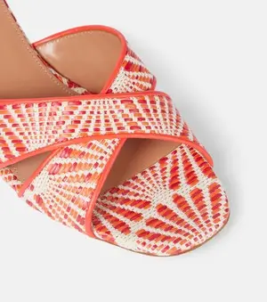 AQUAZZURA Divine 50 Leather-trimmed Mules