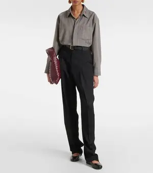 Bottega Veneta Astaire Leather Mary Jane Flats - Black