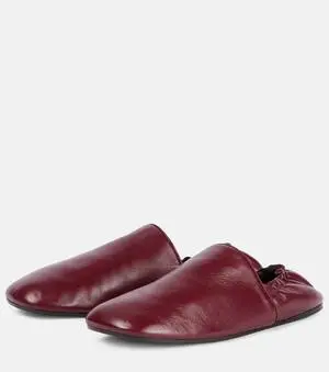 Khaite Banks Leather Slip-on Shoes - Burgundy