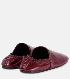 Khaite Banks Leather Slip-on Shoes - Burgundy