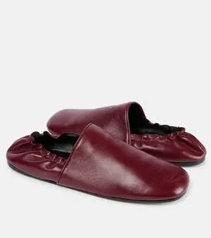 Khaite Banks Leather Slip-on Shoes - Burgundy
