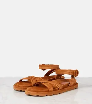 GIANVITO ROSSI Lianne Suede Sandals - Beige