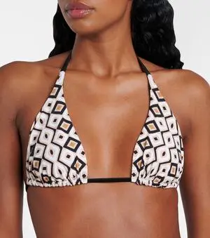 Max Mara Amedea Geometric Bikini Top