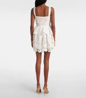 SELF-PORTRAIT Scalloped Tiered Lace Minidress