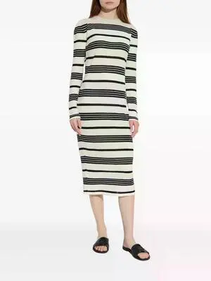 Moncler Cotton-blend Midi Dress - White