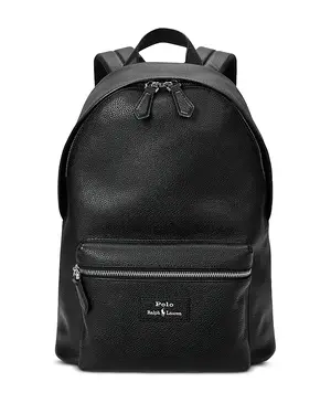 Polo Ralph Lauren Pebbled Leather Backpack - Black