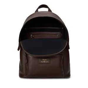 Polo Ralph Lauren Pebbled Leather Backpack - Dark Brown