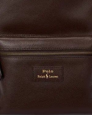 Polo Ralph Lauren Pebbled Leather Backpack - Dark Brown