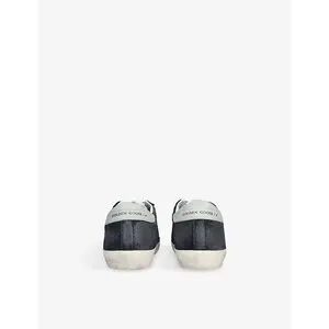 GOLDEN GOOSE Super Star Branded Suede Low-top Trainers - Navy