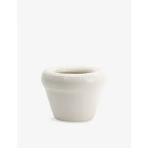 HOME STUDYO Pierre Ceramic Planter 25cm - Bone White Gloss