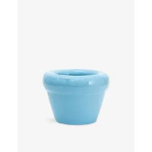 HOME STUDYO Pierre Ceramic Planter 25cm - Sky Blue Gloss