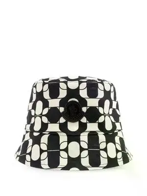 Moncler Printed Cotton Bucket Hat - Black
