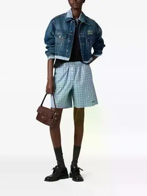 Miu Miu Washed Denim Jacket - Blue