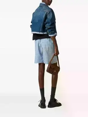 Miu Miu Washed Denim Jacket - Blue