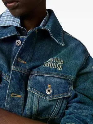 Miu Miu Washed Denim Jacket - Blue