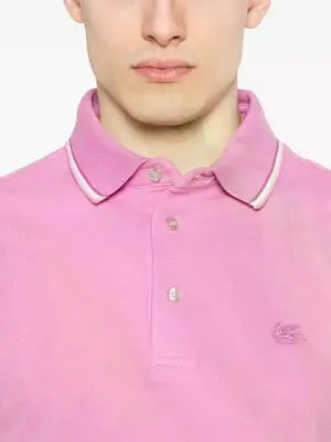 Etro Pegaso-embroidered Polo Shirt - Pink