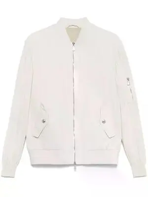 Eleventy Gabardine Bomber Jacket - Neutrals
