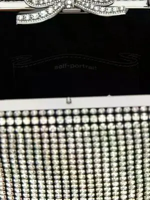 SELF-PORTRAIT Crystal Embellished Tote - Grey
