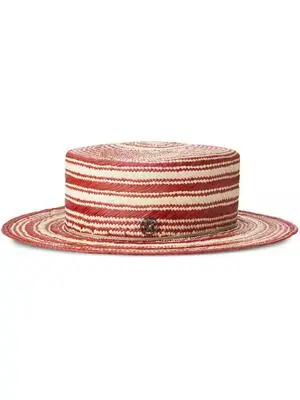 MAISON MICHEL Kiki Boater Hat - Neutrals
