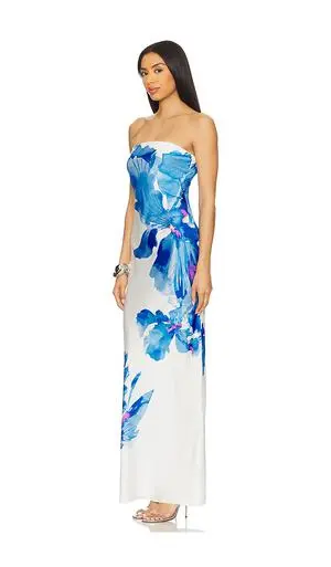 Rococo Sand Floral Print Maxi Dress - Blue