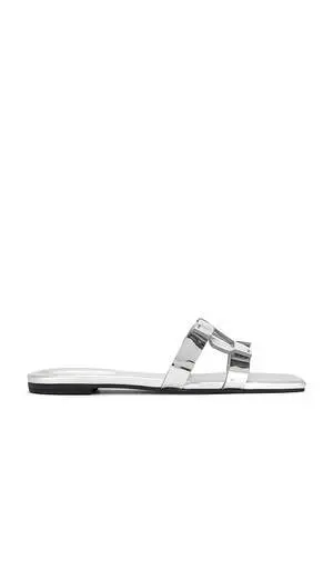 Simkhai Monogram Flat Slide - Silver