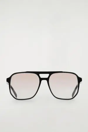 Cos Oversized Square-frame Aviator Sunglasses - Black