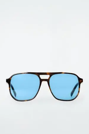 Cos Oversized Square-Frame Aviator Sunglasses Blue