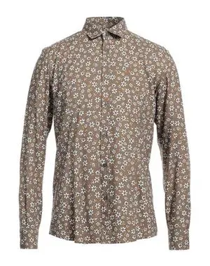 DANIELE ALESSANDRINI Shirt Size Viscose, Cotton - Brown
