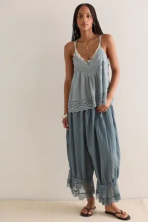 Free People Intimately Lace Trimmed Camisole - Storm Tide