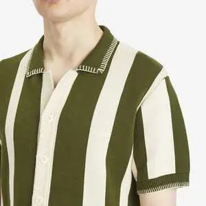 PERCIVAL Knitted Stripe Cuban Shirt