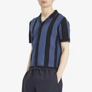 PERCIVAL Knitted Stripe Cuban Shirt