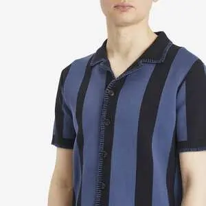 PERCIVAL Knitted Stripe Cuban Shirt