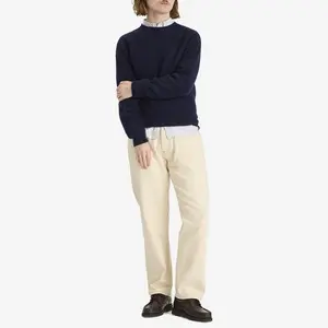 DRAKE'S Brushed Shetland Crew Knit - Navy