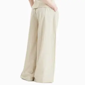 ST. AGNI Pinstripe Wool Drawstring Trousers