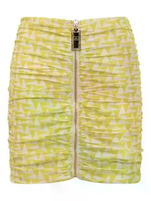 Elisabetta Franchi Geometric-pattern Mini Skirt - Yellow