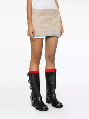 Miu Miu Contrast-trim Chino Mini Skirt