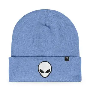 DALIX Alien Embroidered Beanie Hat - Periwinkle