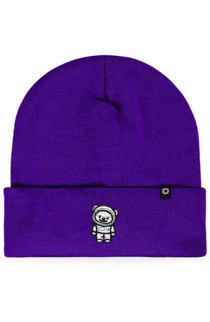 DALIX Dalix Ice Bear Embroidered 12-Inch Knit Beanie Purple