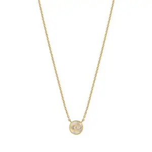 KARMA AND LUCK Gold Evil Eye Diamond Necklace - Gold/white