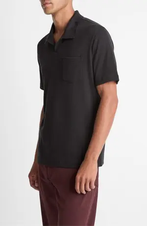 Vince Johnny Collar Polo - Black