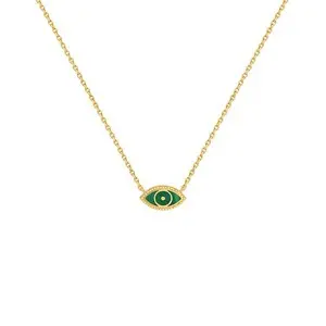 KARMA AND LUCK Evil Eye Malachite Necklace - Gold/green