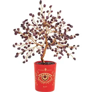 KARMA AND LUCK Ruby Feng Shui Crystal Tree Of Life July Birthstone Courageous Heart - Red