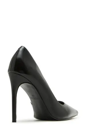 Steve Madden Leather Pointed Toe Pumps - Black Leather