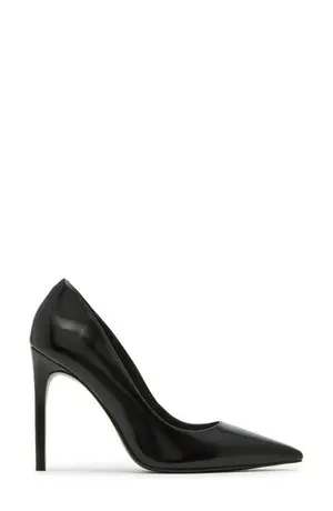 Steve Madden Leather Pointed Toe Pumps - Black Leather