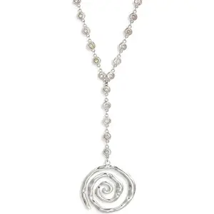 VIDAKUSH Swirl Pendant Y-necklace - Silver