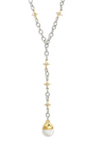 VIDAKUSH Star Power Mini Freshwater Pearl Pendant Y-necklace - Gold