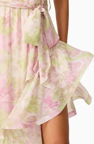 ELLIATT Lacinda Ruffle Tie Waist Asymmetric Gown
