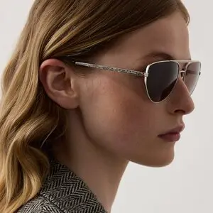 Ralph Lauren Western Pilot Aviator Sunglasses - Silver