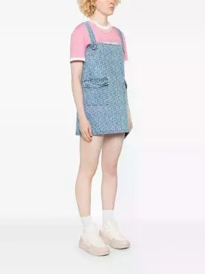 Gcds Monogram Denim Mini Dress